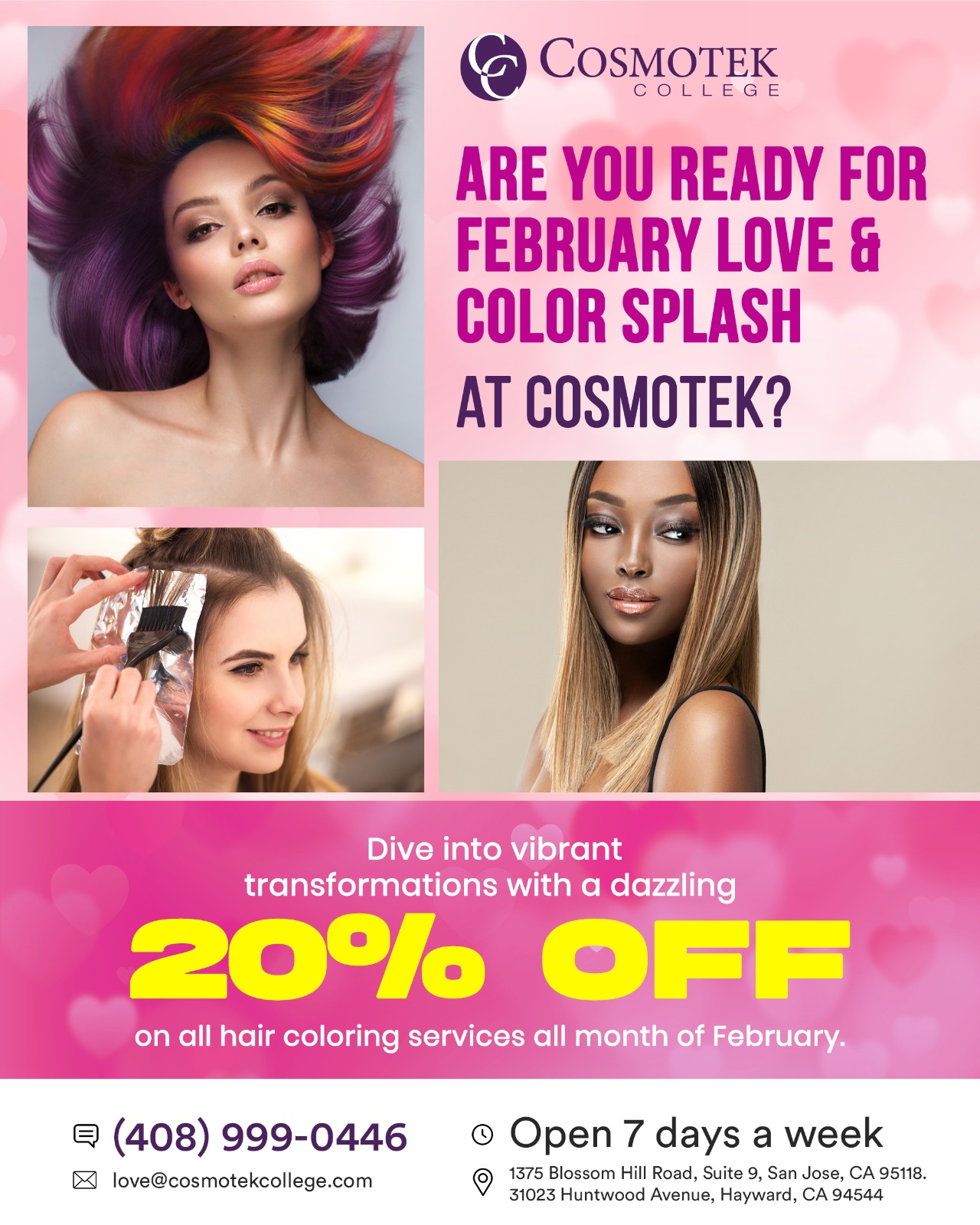 Hair Color Promotion for February – Cosmotek College